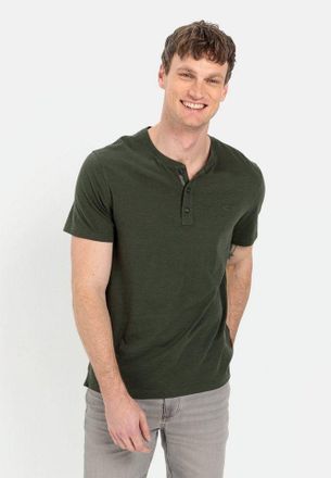 Camel Active Henleyshirt Kurzarm Henleyshirt aus reiner Baumwolle Kurzarm