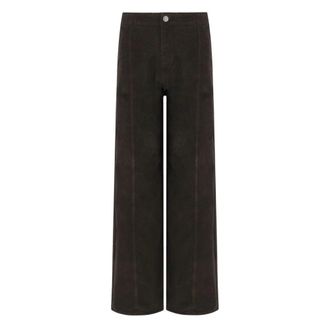 Twinset Femme, Pantalons, Brun, Taille: 36 FR Pantalon Large en Velours C&ocirc;tel&eacute;