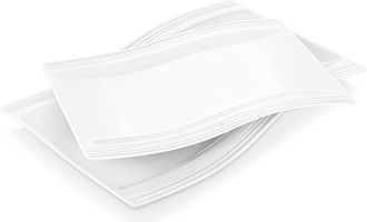 Malacasa Serie Flora, 2 TLG. Set CremeWeiß Porzellan 13,25&11 Zoll Flacher Teller Speiseteller Essteller Kuchenteller Dessertteller Eckig Rechteckig Servierpla