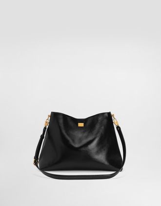 Dolce & Gabbana Large Vittoria Calfskin Shoulder Bag - Frau Schulter- Und Umh&auml;ngetaschen Schwarz Onesize