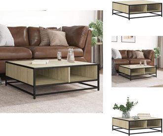 vidaXL Couchtisch Sonoma-Eiche 80x80x30 cm Holzwerkstoff und Metall - Couchtisch - Couchtische - Couchtisch Niedrig - Tisch