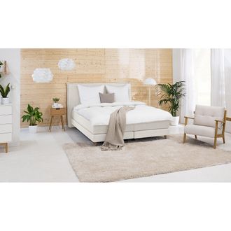 Mørteens home24 Boxspringbett Klassisch 180 x 200cm Webstoff Meara Grau H2