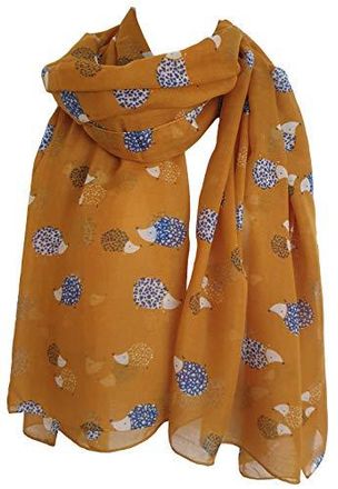 GlamLondon Foulard imprimé hérissons pour femme - Jaune - 90
