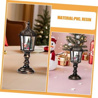 Cabilock 2stücke Weihnachts-schneekugellichter Aus Kunstharz Mit Musik Und Licht Dekorative Innenlaterne Für Tischschmuck Und Feiertagsdeko USB Oder Batteriebe