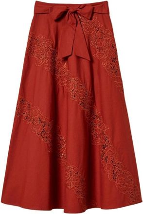Twinset Femme, Jupes, Brun, Taille: 36 FR Belted Midi Skirt