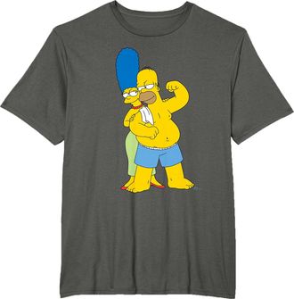 The Simpsons Marge and Flexing Homer Valentines Day Couple T-Shirt