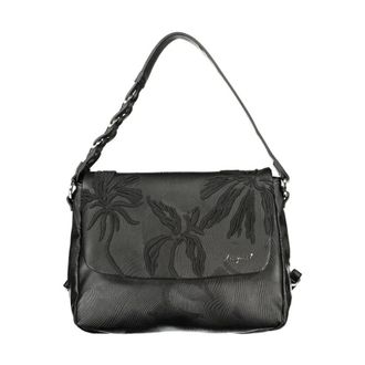 Desigual Femme, Sacs, Noir, Taille: ONE Size Sac bandouli&egrave;re &agrave; motif de feuilles tropicales en relief
