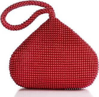 Babeyond Sac &agrave; main pour femme - Pochette &agrave; perles pour soir&eacute;e et ann&eacute;es 1920 - &Eacute;l&eacute;gant accessoire de mariage et de bal de fin dann&eacute;e, rouge, Taille unique