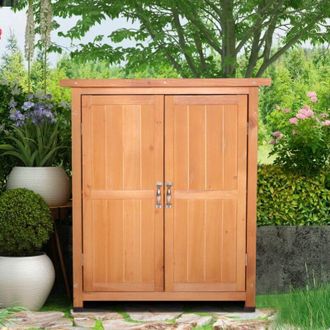 Stark Garten Terrassenschrank Holz Aufbewahrungsschrank 74x43x88cm Gadwall