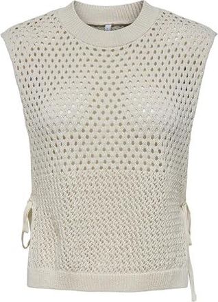 Only O-Neck Onlcasa Life SL String col Rond Pull KNT, Ecru, XS Femmes