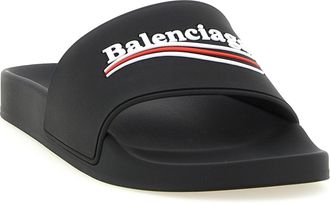 Balenciaga Mens Black Plastic Slides Shoe