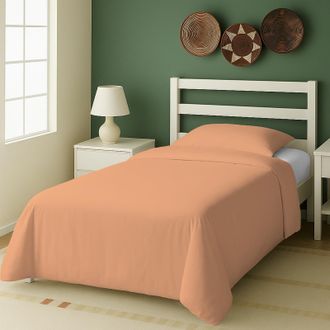 Pizuna 400 Fadenzahl aus Baumwolle Bettw&auml;sche Pfirsich, 100% Langstaple Baumwolle Bettbezug und Kissenbezug, 100% Baumwolle Mako Satin 2-Teilig Bettw&auml;scheset