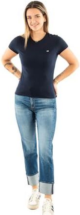 Tommy Jeans T-Shirt S/S pour Femme, Bleu Marine fonc&eacute;, XS