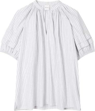 Paul Smith Femme, Blouses et Chemises, Gris, Taille: 40 FR Tunique Ray&eacute;e &agrave; Manches Ballon