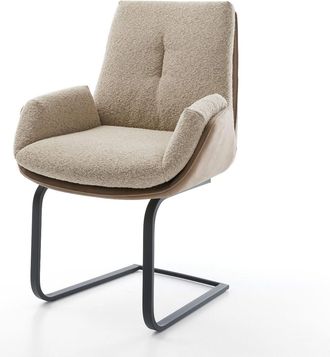 DELIFE Freischwinger Clea-Flex Materialmix Schlamm Freischwinger flach Schwarz, Esszimmerstühle