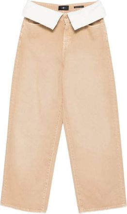 7 For All Mankind Femme, Jeans, Beige, Taille: W27 Wide Leg Jeans