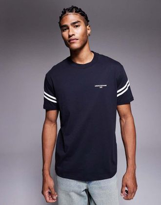 A|X Armani Exchange T-shirt manches courtes à logo - Bleu marine