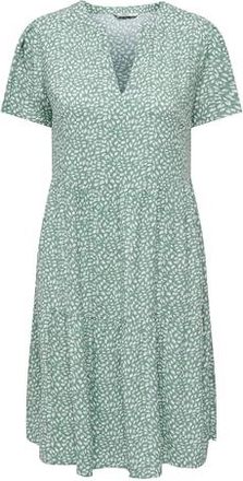Only Onlzally Life S/S Thea Noos - Robe Femme Robe Courte Vert/Blanc XS 100% Viscose