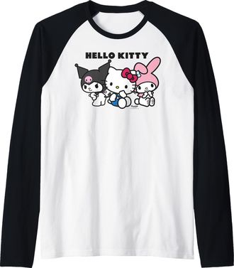 Hello Kitty Charmmy Melody Kuromi Logo Sweet Friends Classic Raglan
