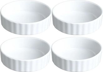 Cosy & Trendy Un. Quiche-Form 4TLG. D12CM H=3CM PORZ. Weiss