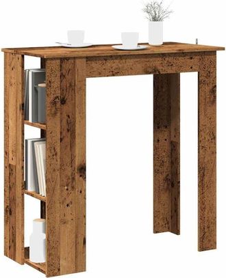 vidaXL Bartisch mit Regal Altholz-Optik 102x50x103,5 cm Holzwerkstoff - Vidaxl