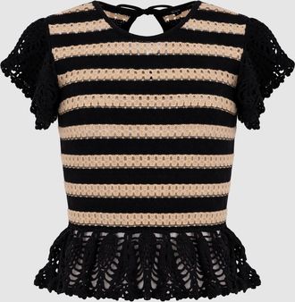 Rails Top Coen Black Oat Stripe