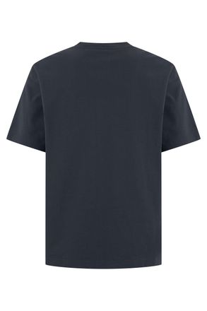 Maison Kitsun&eacute; Mens Short-Sleeve Cotton T-Shirt Blue T-Shirts And Polos