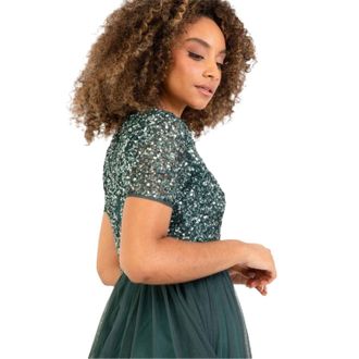 Maya Midikleid f&uuml;r Damen (Smaragd)