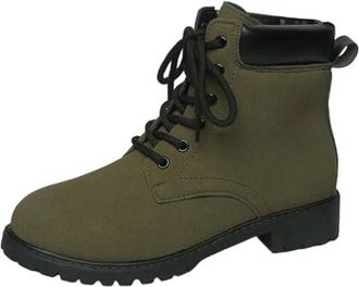 Generic Bottes &agrave; lacets pour femme - Talon bas - &Eacute;l&eacute;gantes - Couleur unie - Polyvalentes - Antid&eacute;rapantes - Classiques - D&eacute;contract&eacute;es - Confortables - Pour l