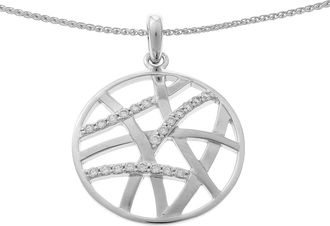 Orphelia Damen-Anhänger mit Kette 925 Silber rhodiniert Zirkonia weiß Brillantschliff - ZH-7098