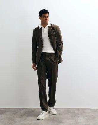 Mango Roma pantalon droit coordonn&eacute; marron