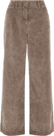 Bomboogie Femme, Pantalons, Brun, Taille: 42 FR Pantalon Palazzo en Velours C&ocirc;tel&eacute; D&eacute;color&eacute; &agrave; lAcide