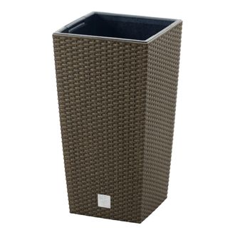 Prosperplast Pflanztopf in Kaffee, mit Tank, RATO Square Eco-Kollektion, 24 x 24 x 45 cm, Fassungsverm&ouml;gen 7,5 l