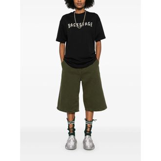 44 Label Group Logo-Print Cotton T-Shirt - Black