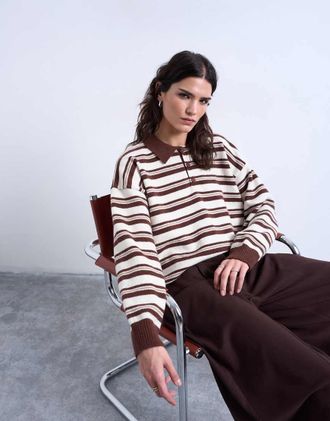 Topshop Polo en maille - Bordeaux-Rouge