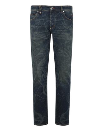 Philipp Plein Printed Super Straight Cut Jeans Tattoo
