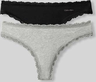 Calvin Klein Underwear String aus Baumwoll-Mix im 2er-Pack