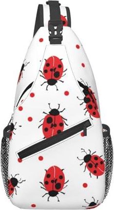 Generic Sac &agrave; bandouli&egrave;re &agrave; pois rouges en forme de coccinelle pour homme Sac &agrave; dos de randonn&eacute;e