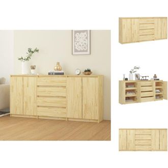 vidaXL Beistellschr&auml;nke 3 Stk. Massivholz Kiefer - Massivholzm&ouml;bel - Kiefernwood - Wohnzimmertisch - Kommode - Regal
