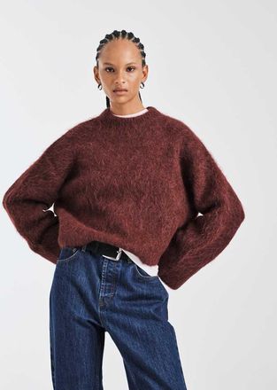 Asos Pullover aus hochwertiger, grober Alpakawolle in Pflaume-Lila