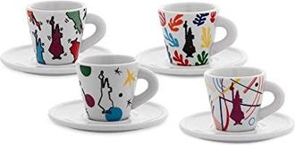 Bialetti Lot de 4 tasses avec soucoupe Espresso Arte