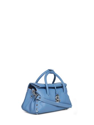 Zanellato Womens Blue Zelante Ribolla Dotta Handbag Bovine Leather Handbags Hand Bags