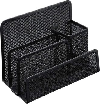 Generic Aufbewahrungstasche Groß Wire Pen Dreischichtiger Brief-Stifthalter mit Widerhaken Kombi-Briefhalter Haushalt Organisatoren (Black,One Size)