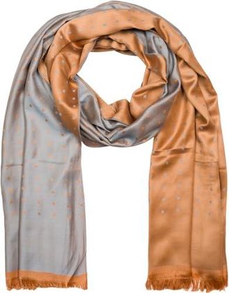 styleBREAKER Longue écharpe unisexe douce avec franges et motif carré discret, motif géométrique, foulard 01018051, couleur:Gris clair-marron