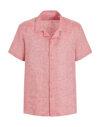 8 by YOOX LINEN CAMP-COLLAR S/SLEEVE SHIRT