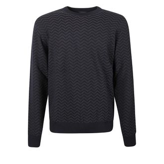 Giorgio Armani Rundhals-Pullover aus Schurwolle Chevron Vanis - - Knitwear - Herren - Mehrfarbig - L
