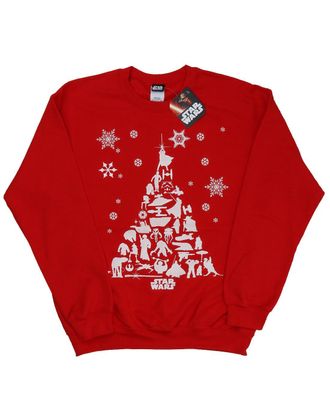 Star Wars Sweatshirt homme arbre de No&euml;l (Rouge)