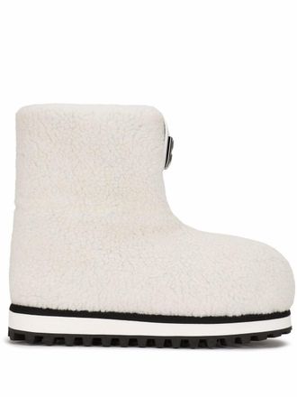 Dolce & Gabbana bottines &agrave; patch logo - Blanc