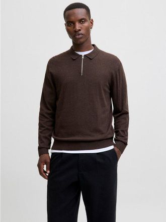Jack & Jones Polokragenpullover JJEEMIL KNIT POLO HALF ZIP LS NOOS mit Polo Kragen
