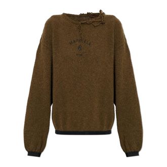 Maison Margiela Pullover mit rohem Saum - - Knitwear - Damen - Gr&uuml;n - XS